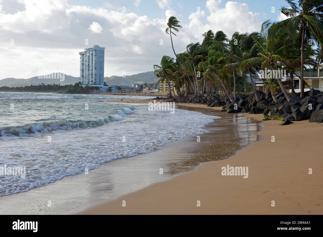 View of beach at Luquillo, Puerto Rico Stock Photo - Alamy