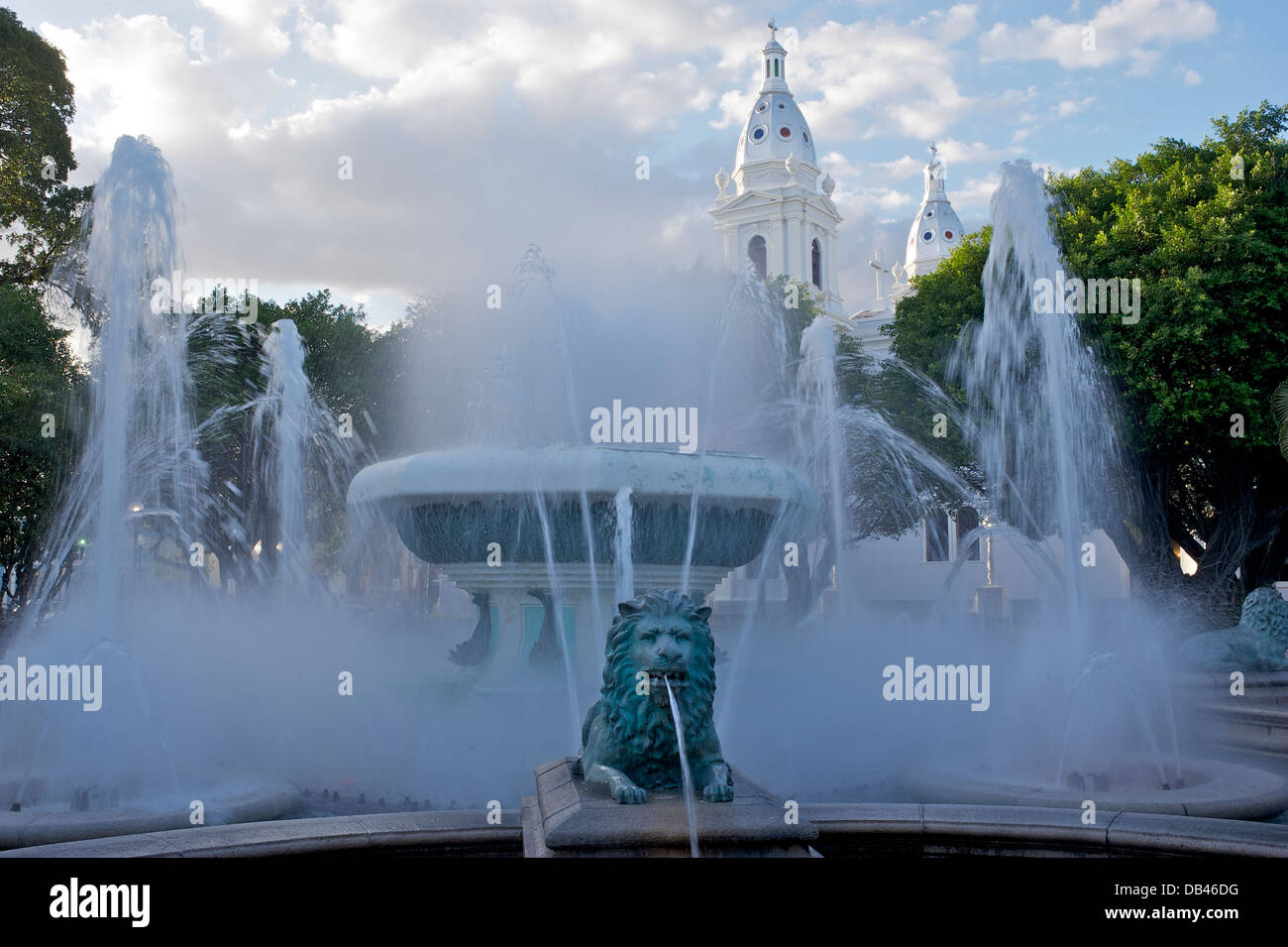 Puerto Rico, Fountain of Lions, Ponce Stock Photo - Alamy