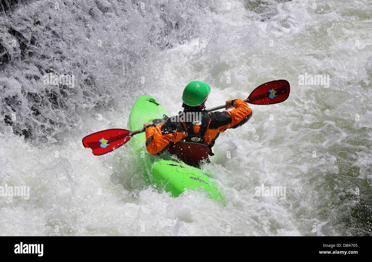 Man Kayaking on whitewater rapids Stock Photo - Alamy
