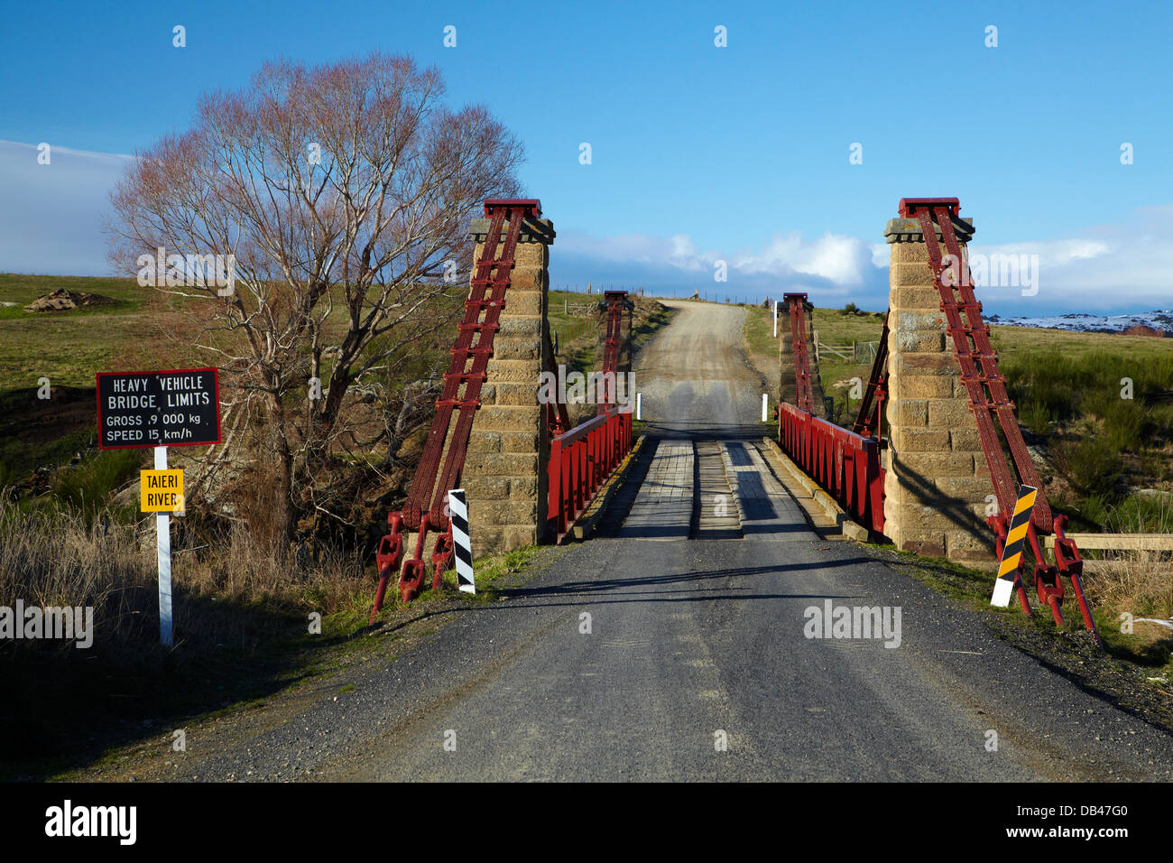 Historic Suspension Bridge, Taieri River, Sutton, Otago, South Island ...