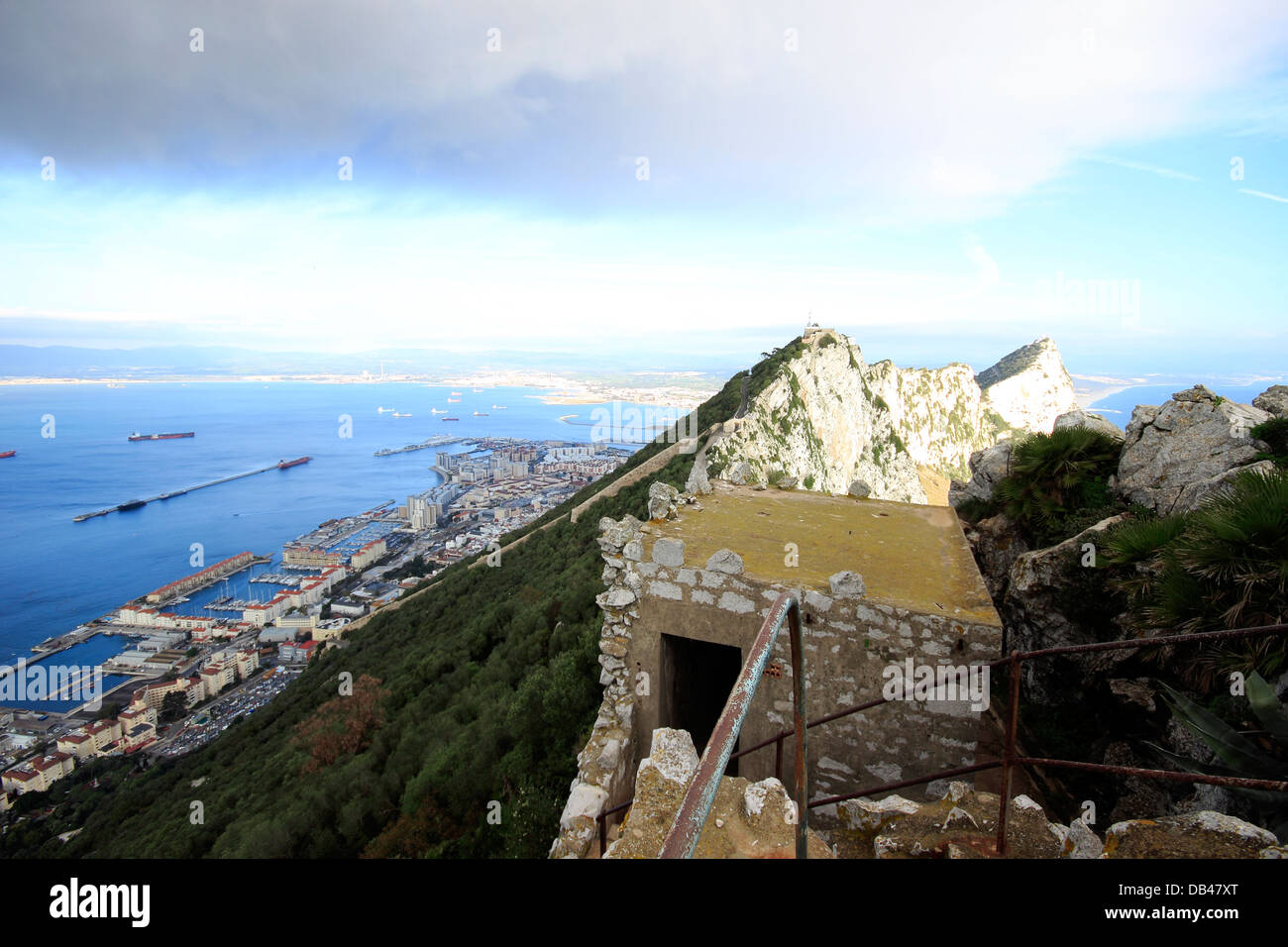 Rock of Gibraltar, overlooking the Bay of Gibraltar Stock Photo - Alamy