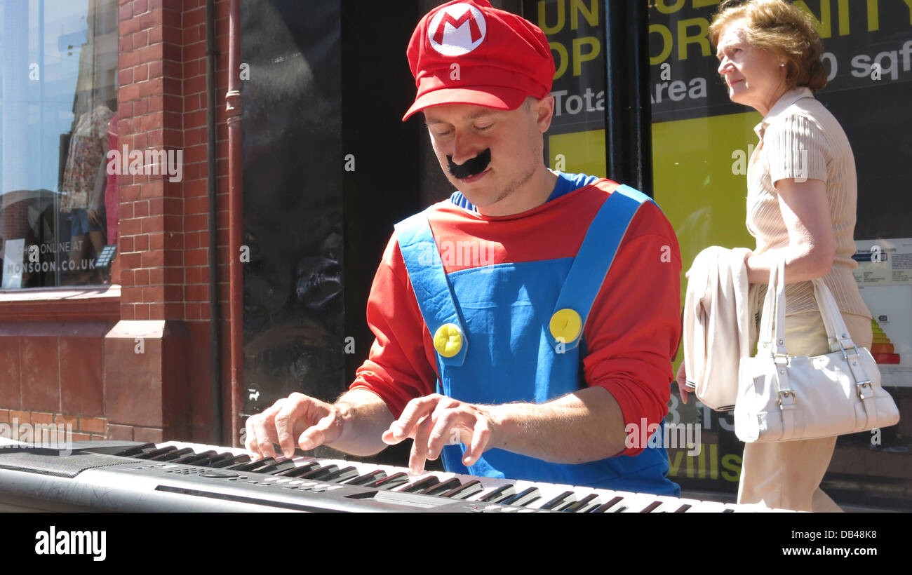 A Dublin street performer dressed up as Nintendo videogame character ...