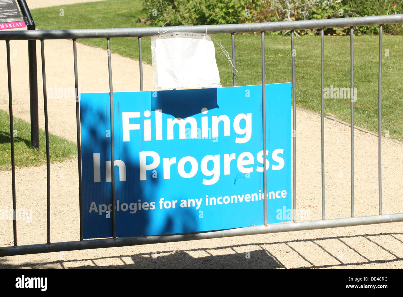 Filming in progress sign hi-res stock photography and images - Alamy