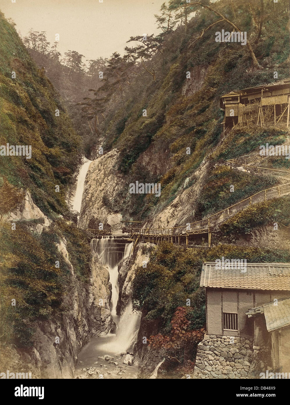 This serene depiction of the Metaki Waterfall highlights the beauty of ...