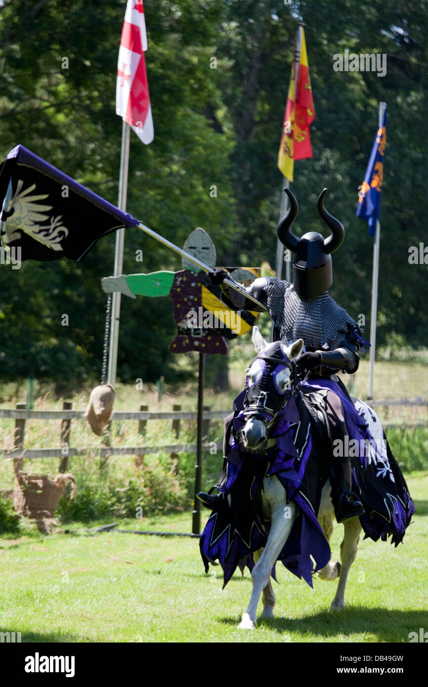 A Knight entering the field during a Medieval re-enactment event at ...