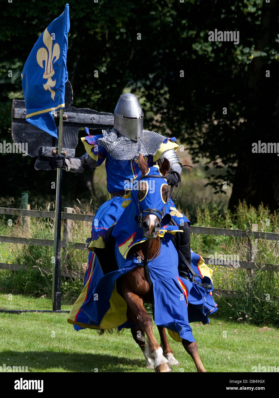 A Knight entering the field during a Medieval re-enactment event at ...
