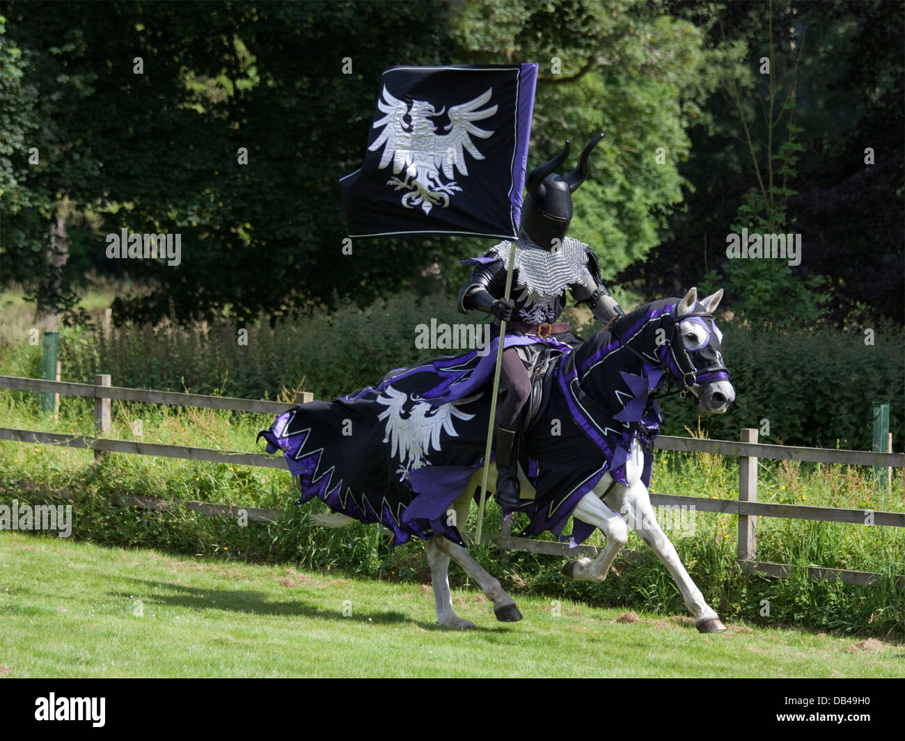 A Knight entering the field during a Medieval re-enactment event at ...