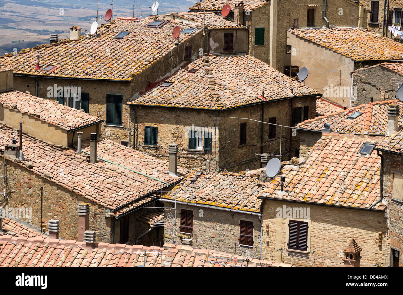 Roofs in Volterra, Tuscany (Toscana), Italy Stock Photo - Alamy