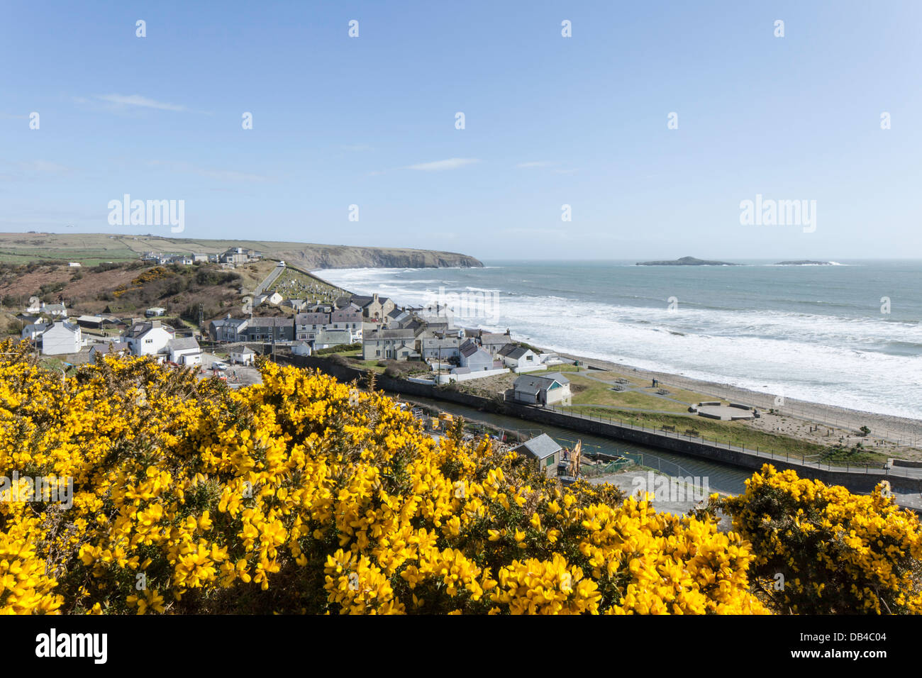 The coastal village of Aberdaron on the Llŷn Peninsula, North Wales, UK ...