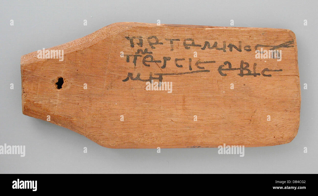 Mummy Label with Bilingual Inscription M.80.202.150 (1 of 2 Stock Photo ...