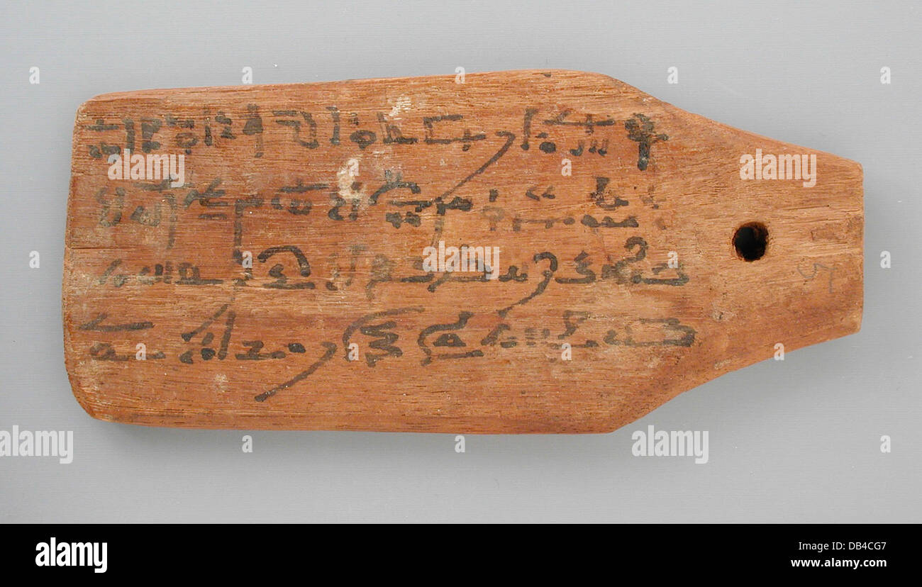 This mummy label features a bilingual inscription, offering insight ...