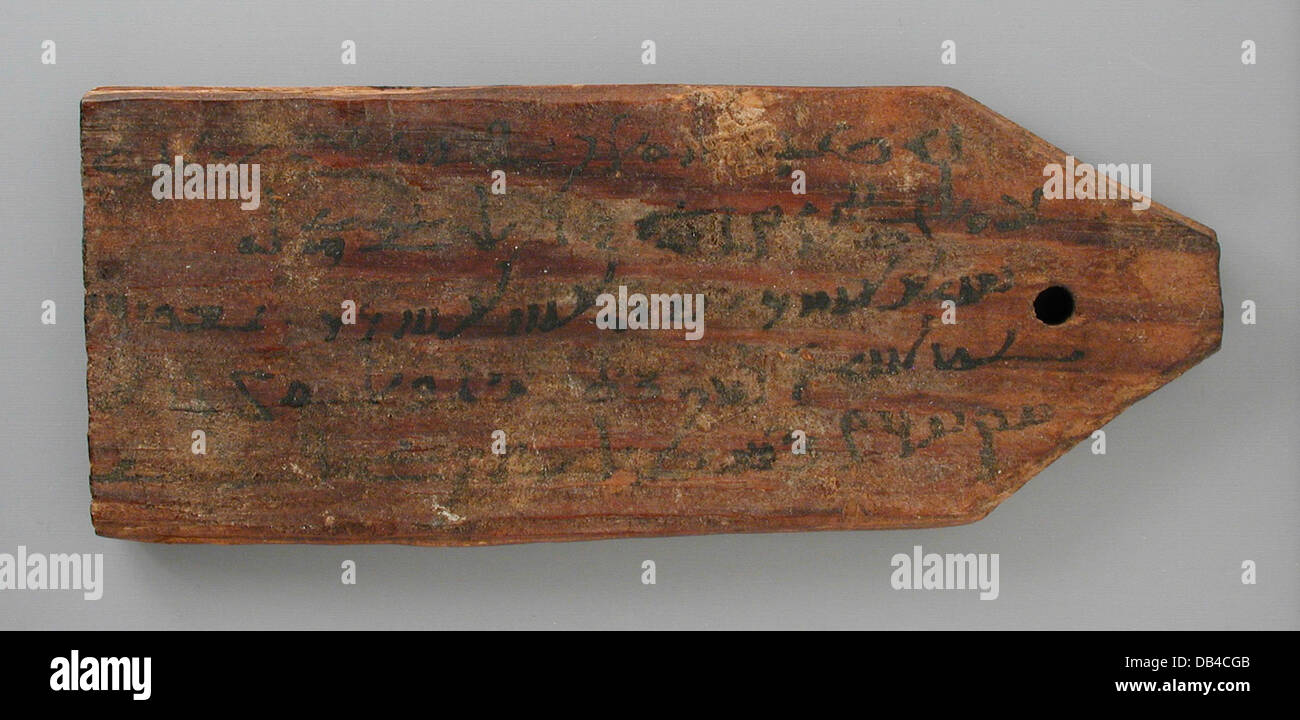 Mummy Label with Bilingual Inscription M.80.202.153 (1 of 2 Stock Photo ...