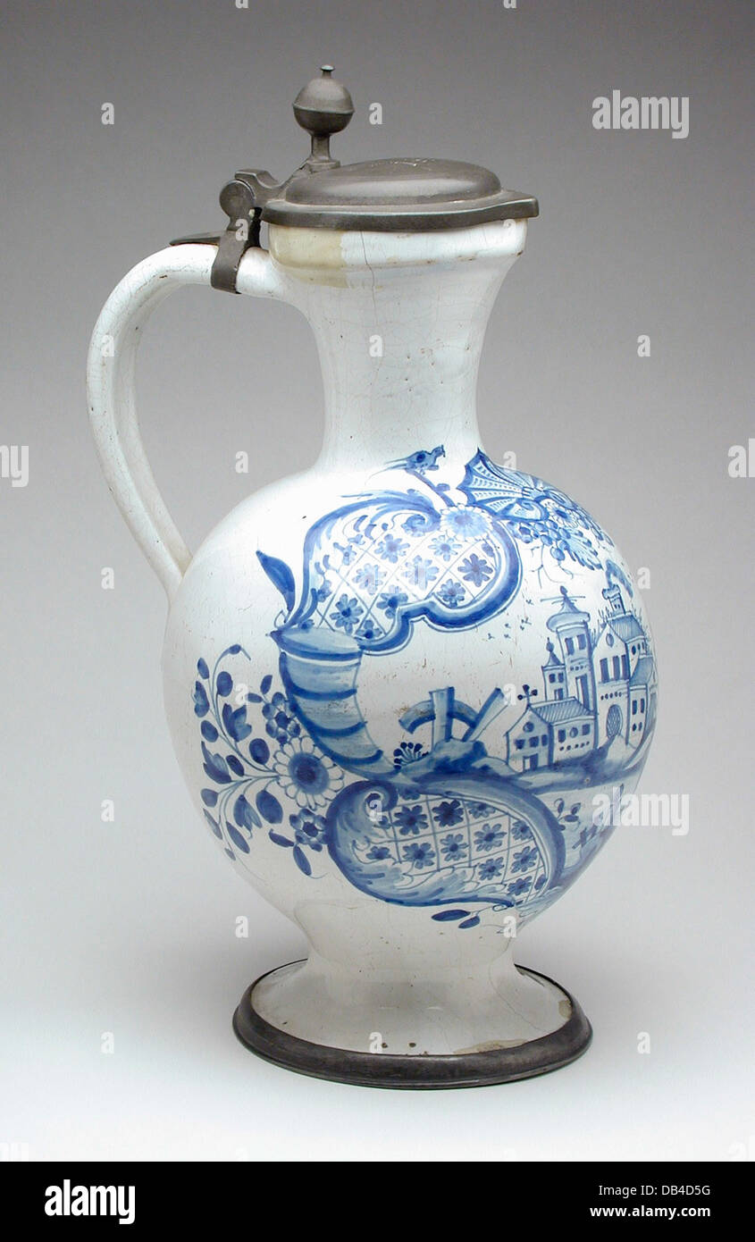 Narrow necked jug with architectural cartouche hi-res stock photography ...