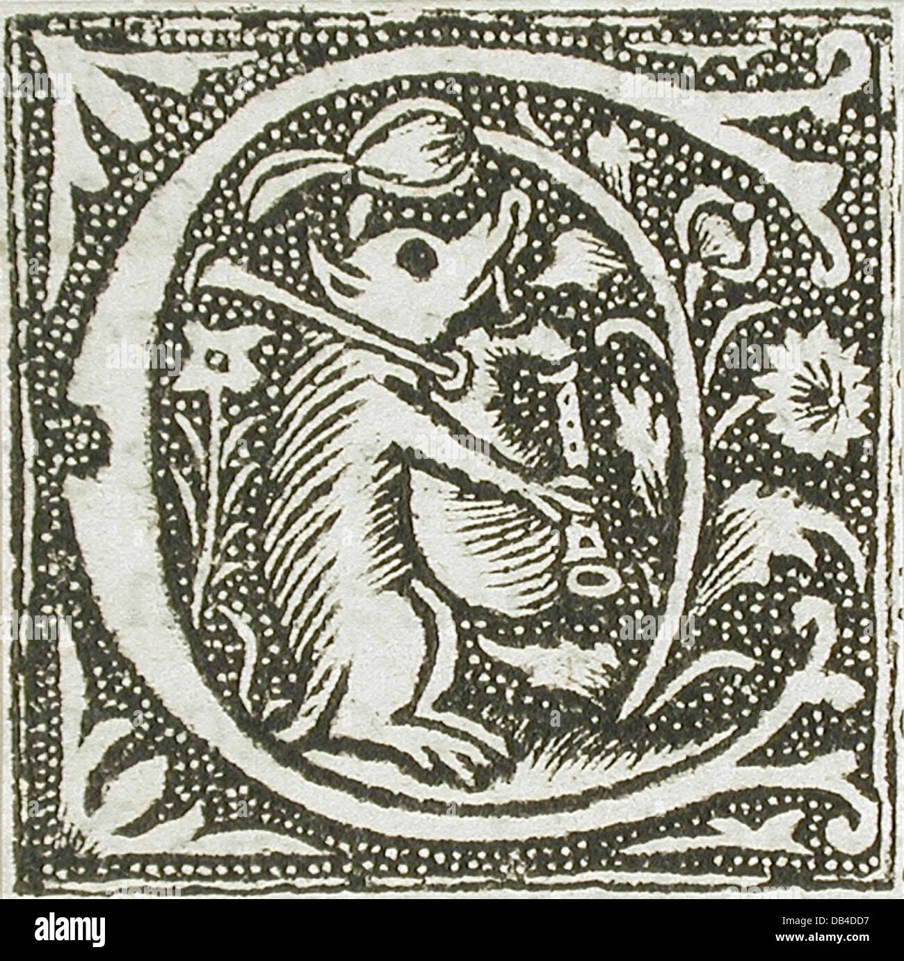 This collection of ornamental letters includes letters A, C, D, M, P ...