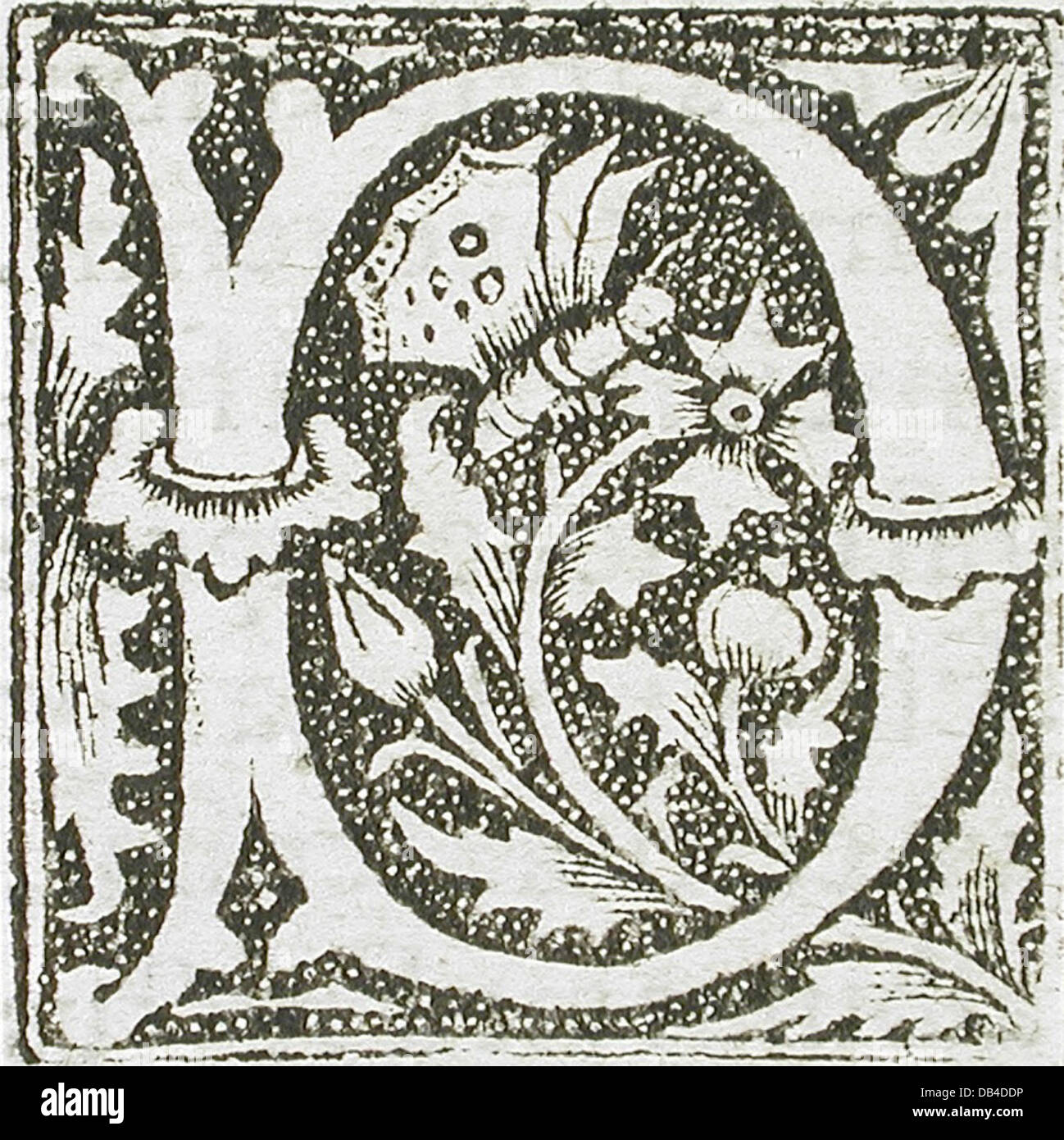 A set of nineteen ornamental letters, including A, C, D, M, P, and S ...