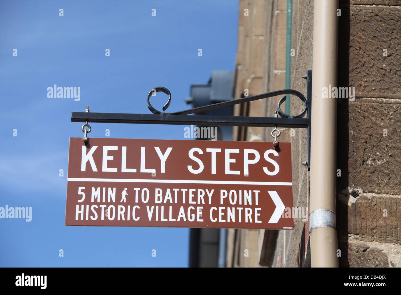 Kelly Steps Sign at Salamanca Place in Hobart Stock Photo - Alamy