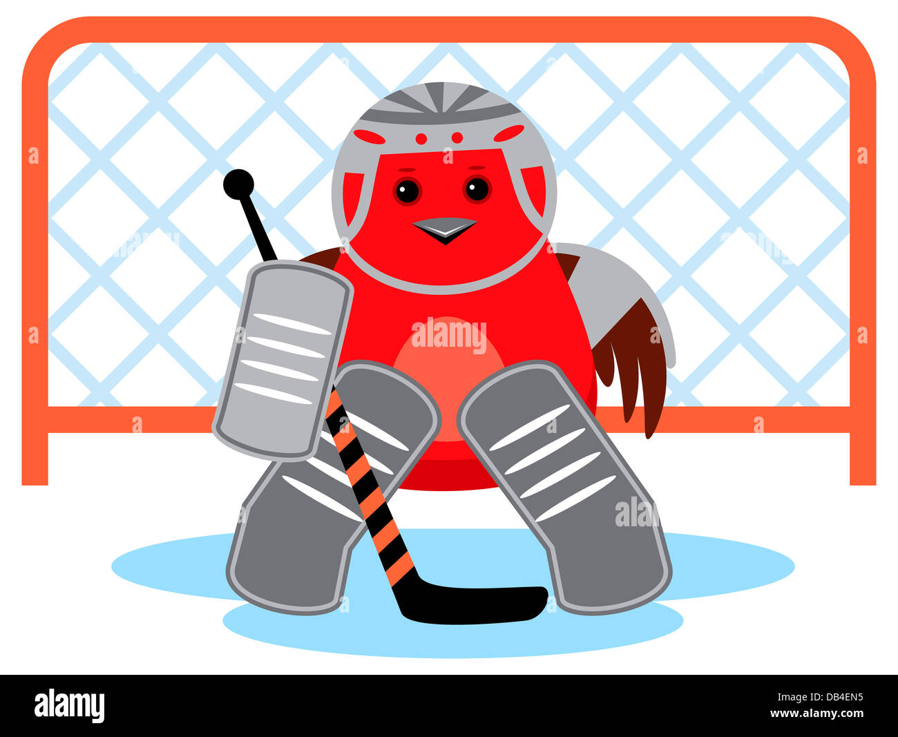 Image of bird keeper hokeynoy team against the gate Stock Photo - Alamy