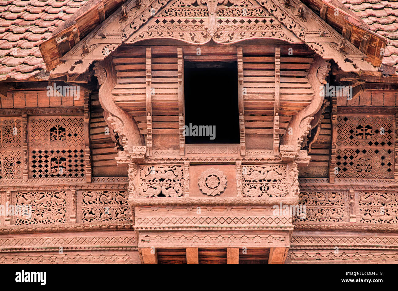 Woodwork on traditional building , Padmanabhapuram palace Stock Photo ...