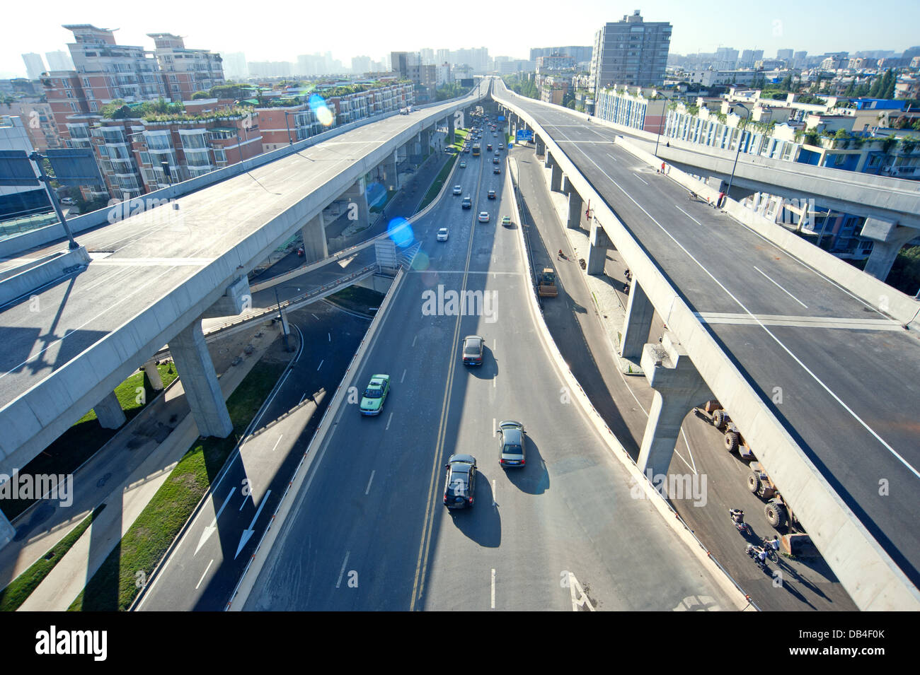 Panoramic city overpass Stock Photo - Alamy