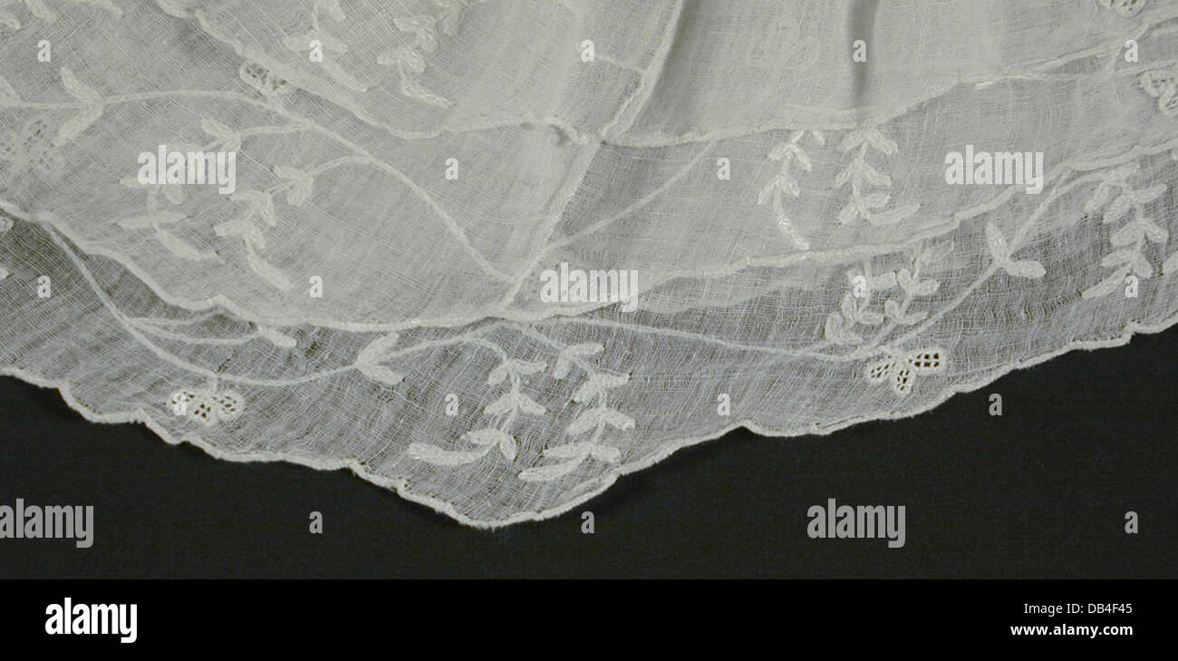 This pair of engageantes, part of a woman's ensemble, is made from ...