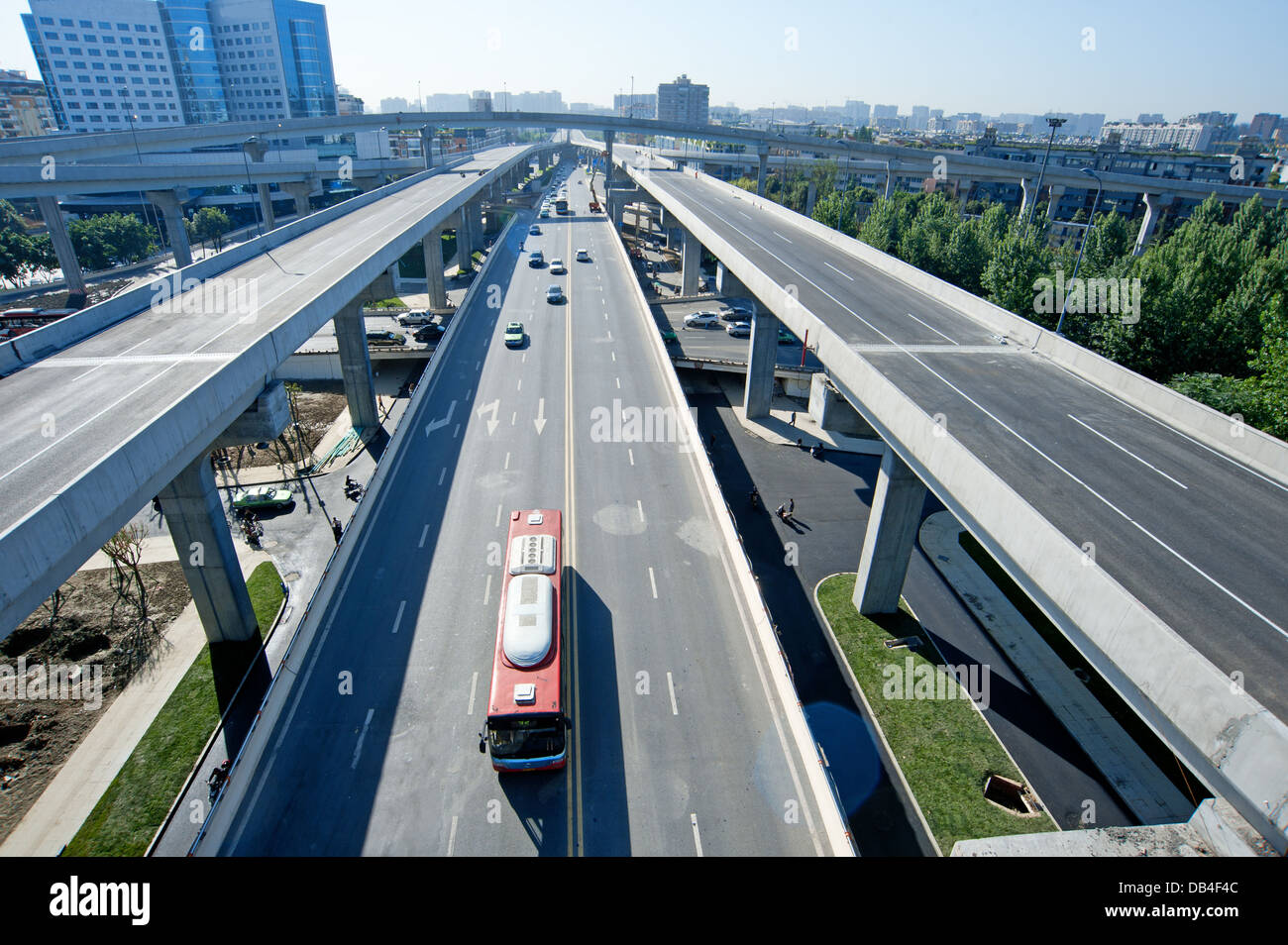 Panoramic city overpass Stock Photo - Alamy