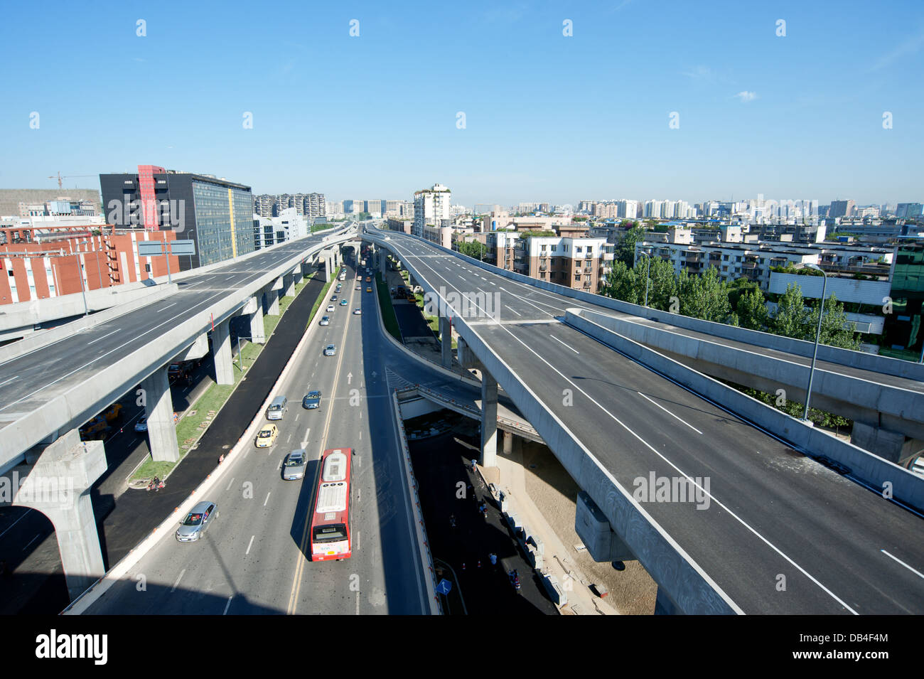 Panoramic city overpass Stock Photo - Alamy