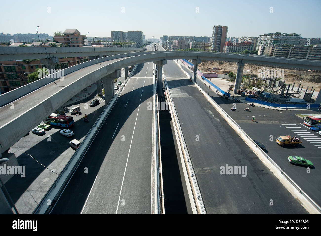 Panoramic city overpass Stock Photo - Alamy