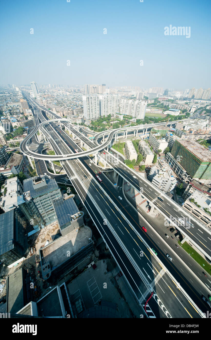 Panoramic city overpass Stock Photo - Alamy