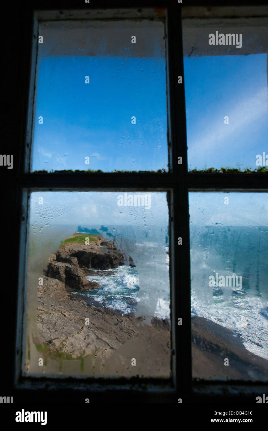 A view from the inside of Hook lighthouse located at Hook head is one ...