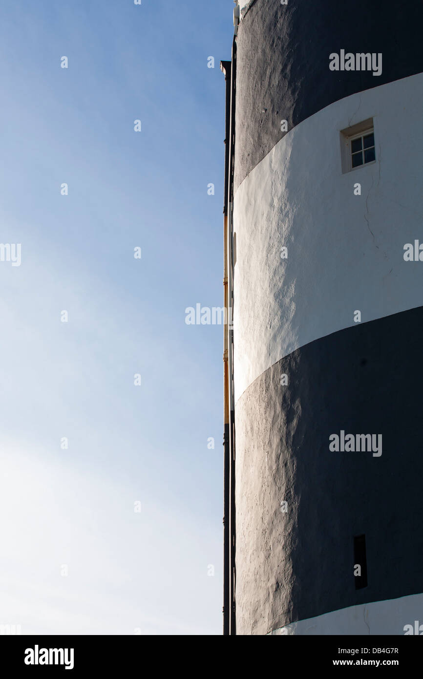 The striped facade of Hook lighthouse located at Hook head is one of ...