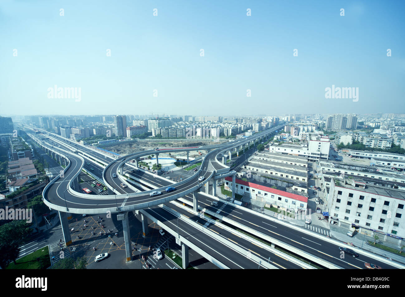 Panoramic city overpass Stock Photo - Alamy