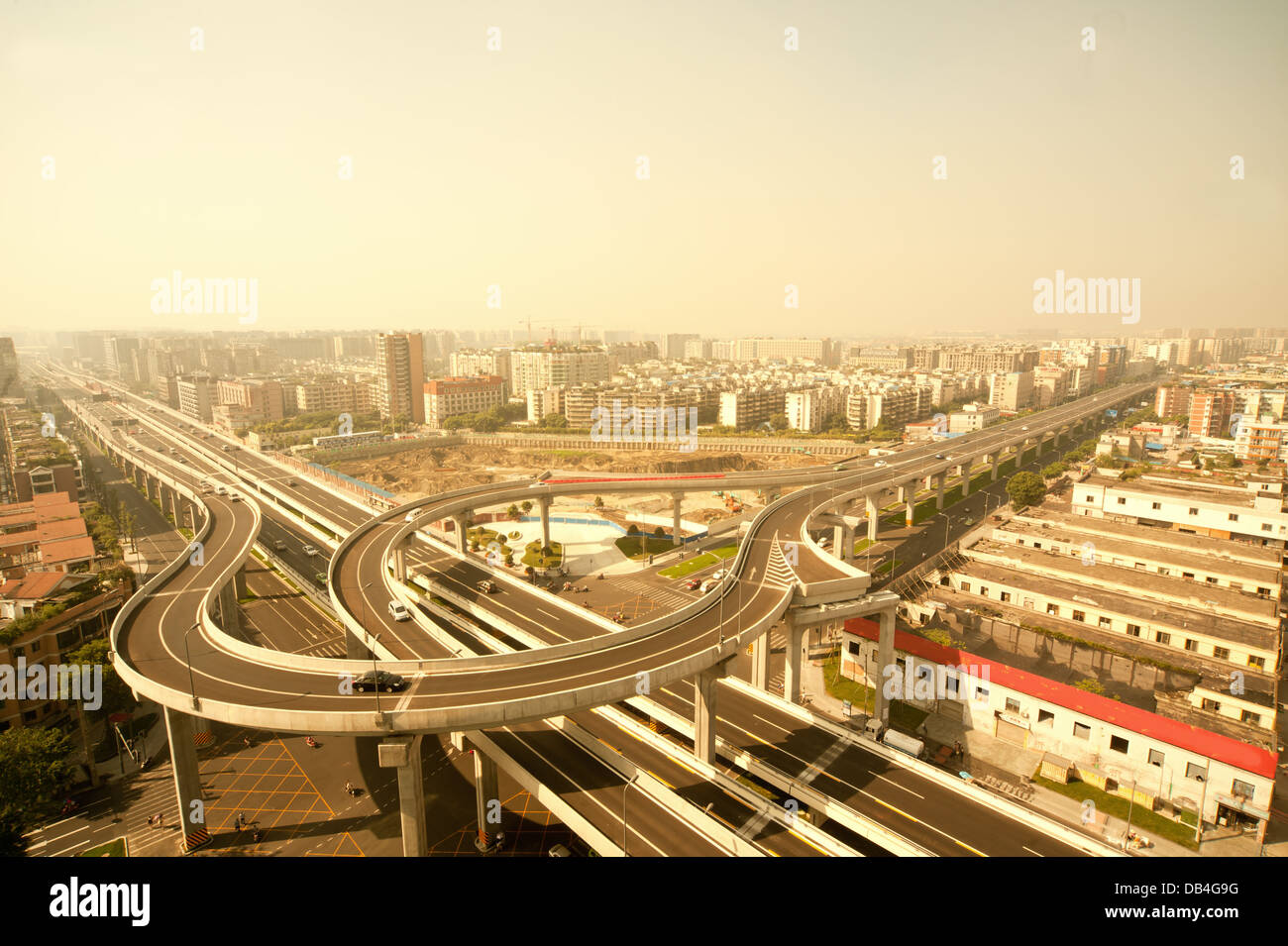 Panoramic city overpass Stock Photo - Alamy