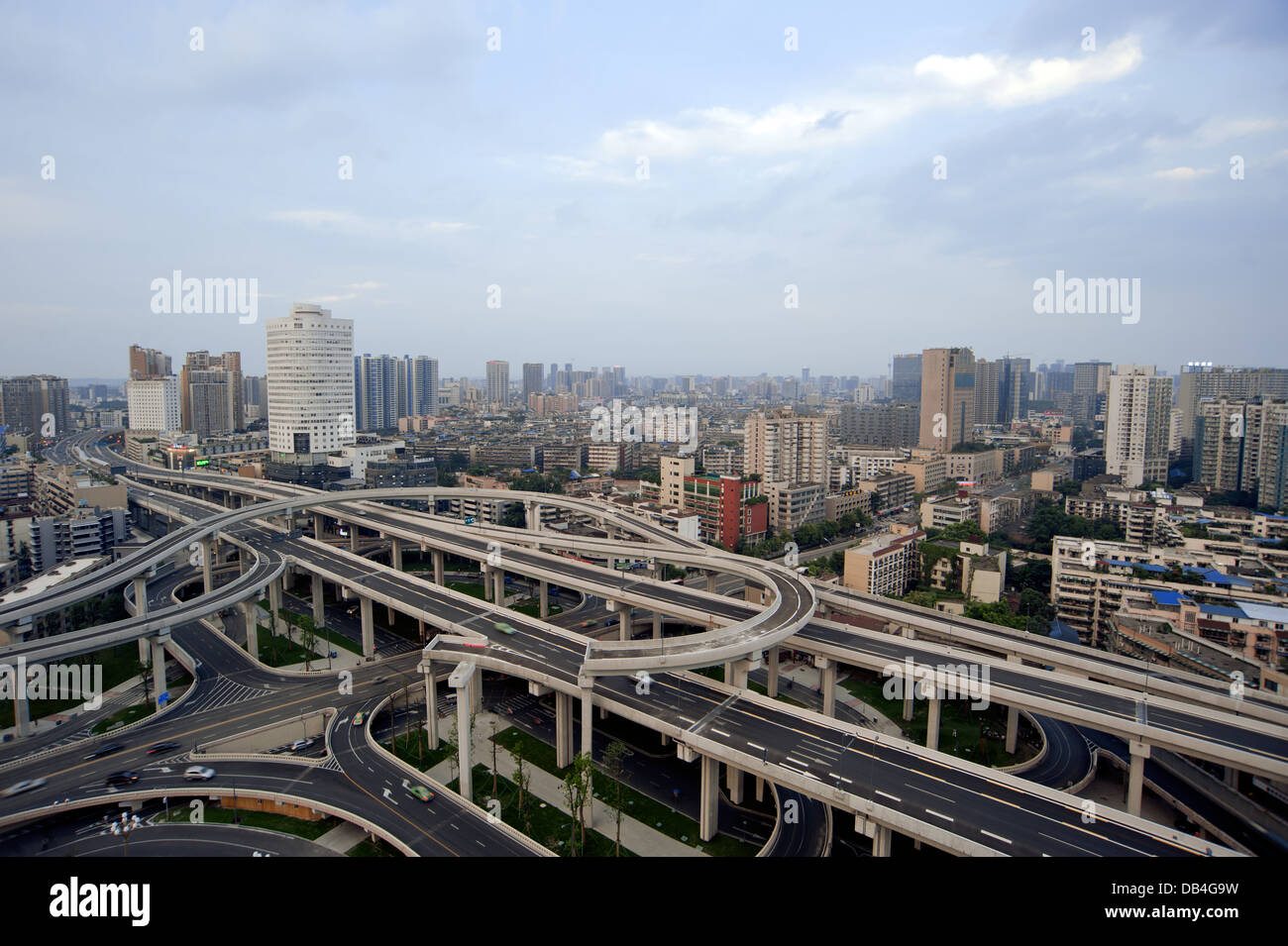 Panoramic city overpass Stock Photo - Alamy