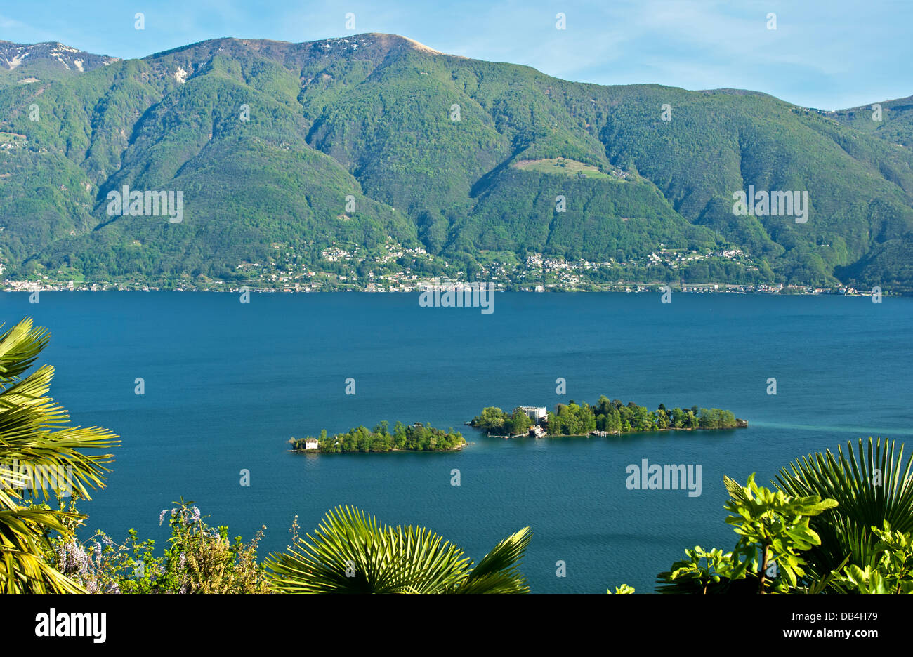 Brissago Islands in the lake Lago Maggiore near Ronco sopra Ascona ...