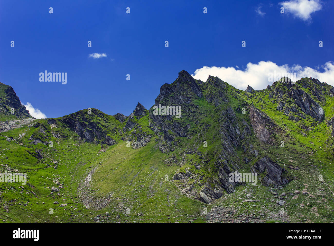 Beautiful mountain landscape with blue sky and clouds Stock Photo - Alamy