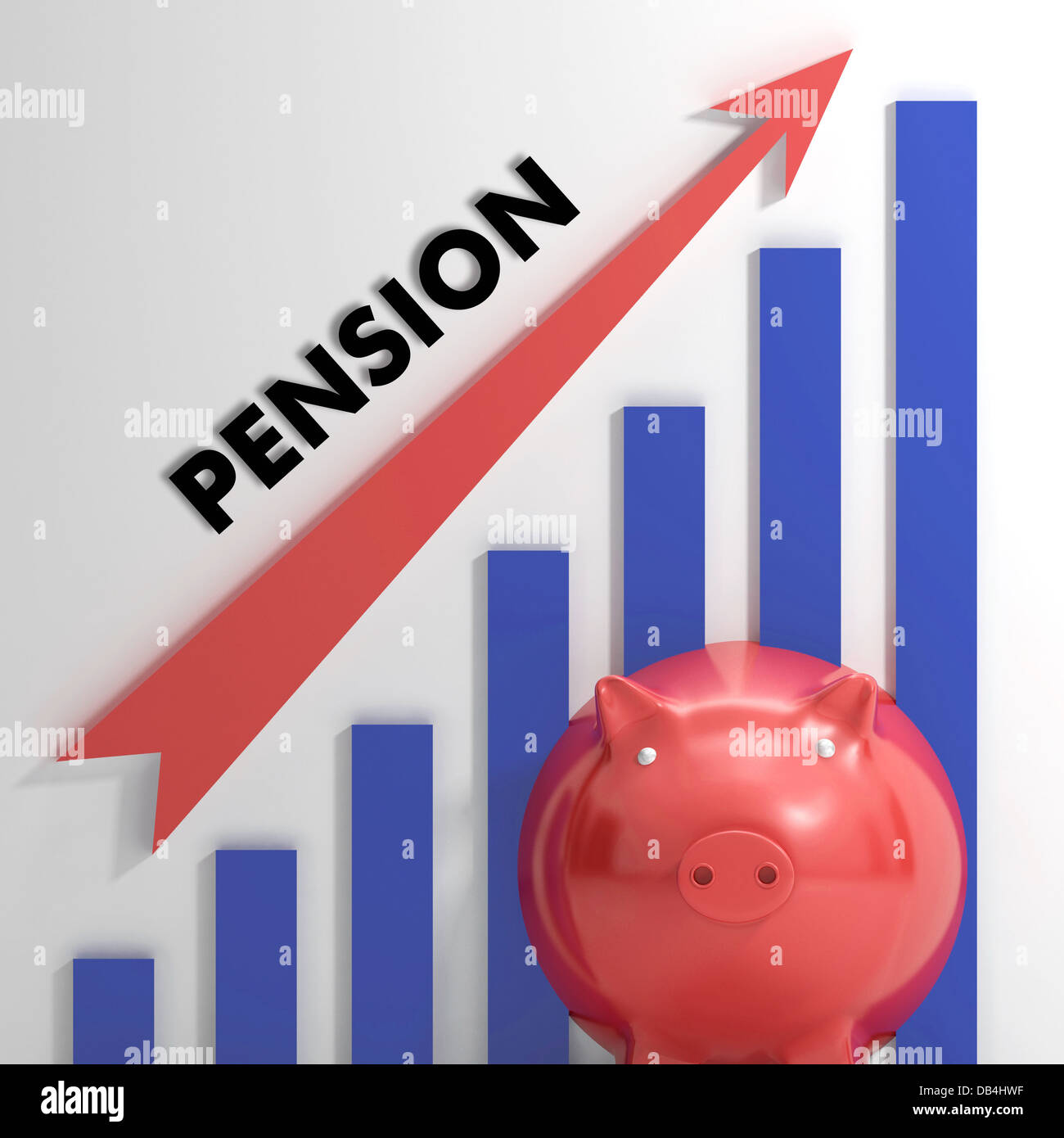 Raising Pension Chart Shows Improvement Stock Photo - Alamy