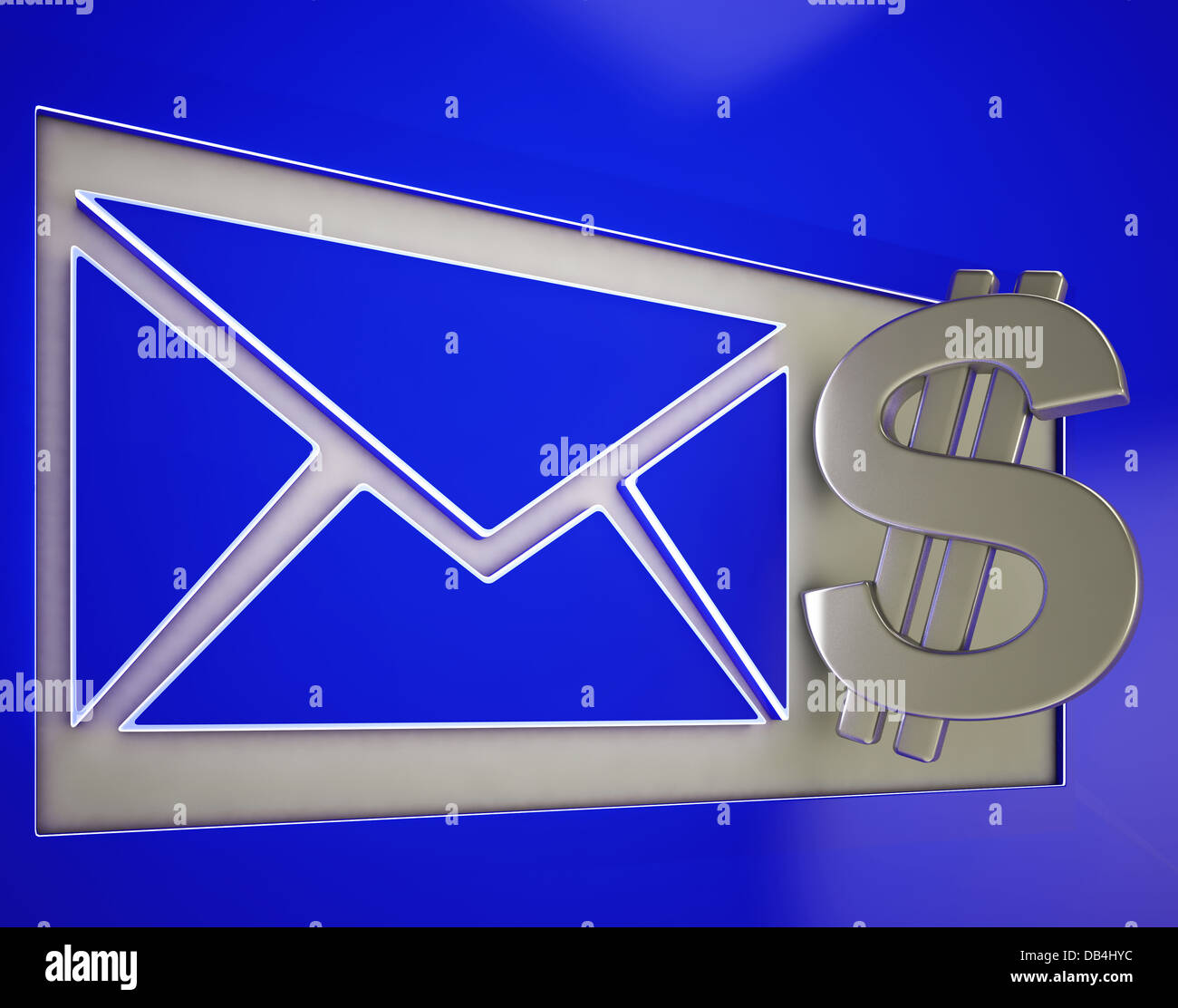 Dollar On Envelope Showing Money Delivery Stock Photo - Alamy