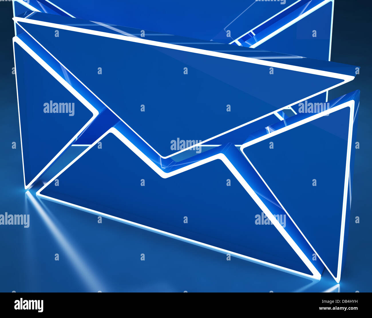 Envelopes On Background Shows Internet Mailing Stock Photo - Alamy