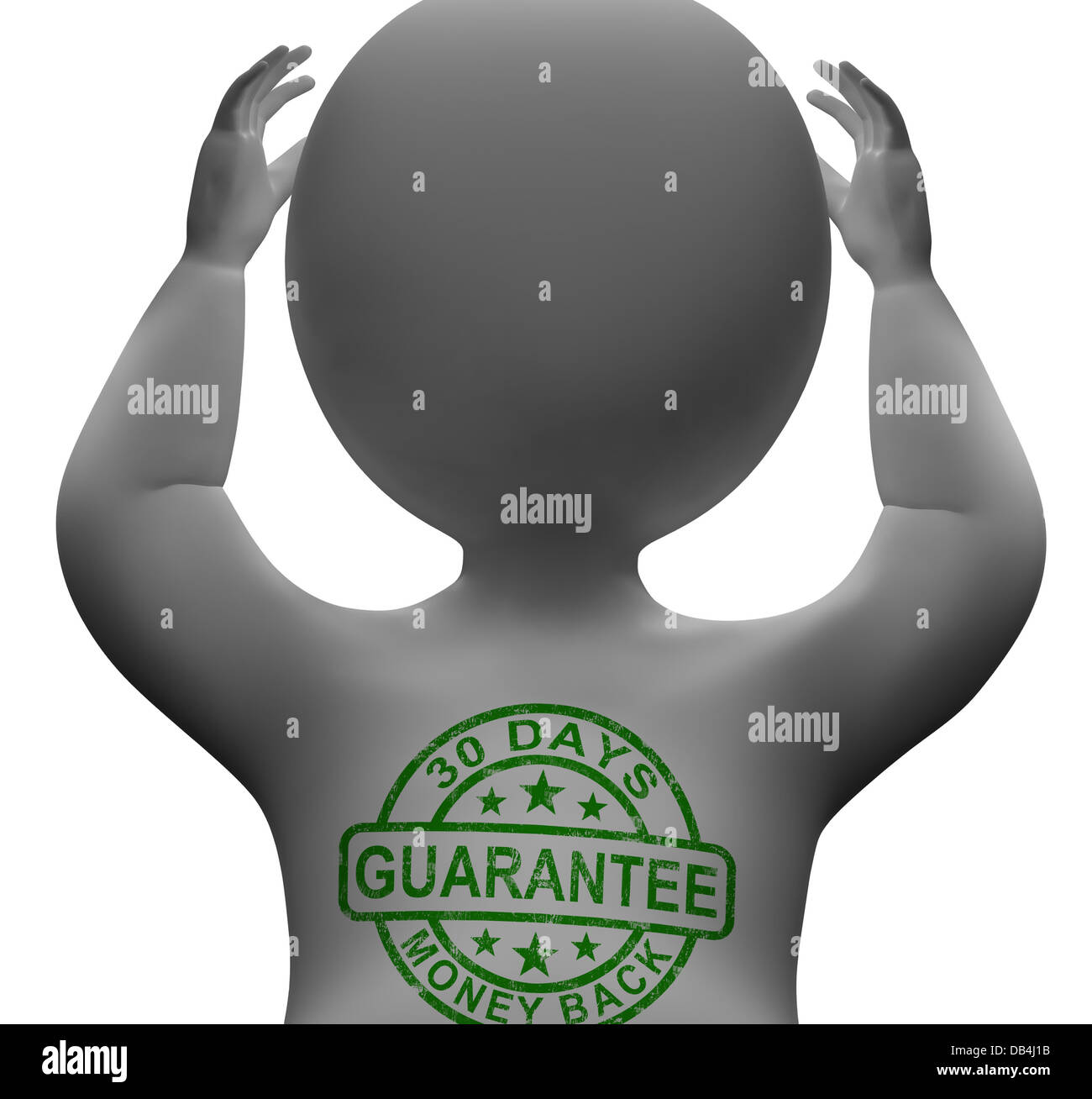 30 Days Money Back Guarantee Stamp On Man Stock Photo - Alamy
