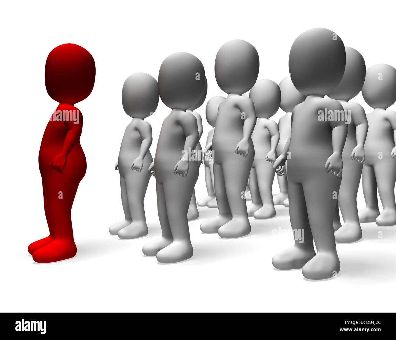 Man Leading 3d Character Shows Command And Leadership Stock Photo - Alamy
