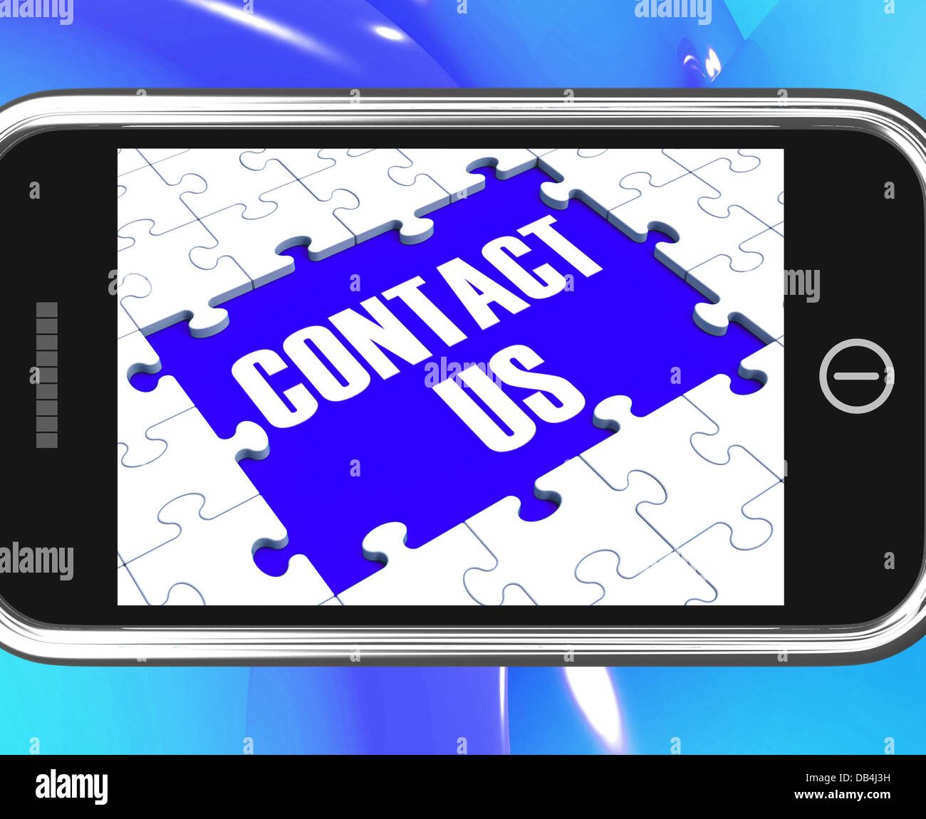 Contact Us On Smartphone Showing Online Assistance Stock Photo - Alamy