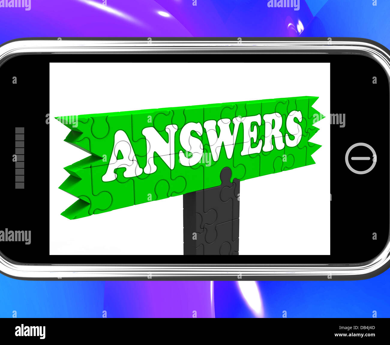 Answers Sign On Smartphone Shows Support Stock Photo - Alamy