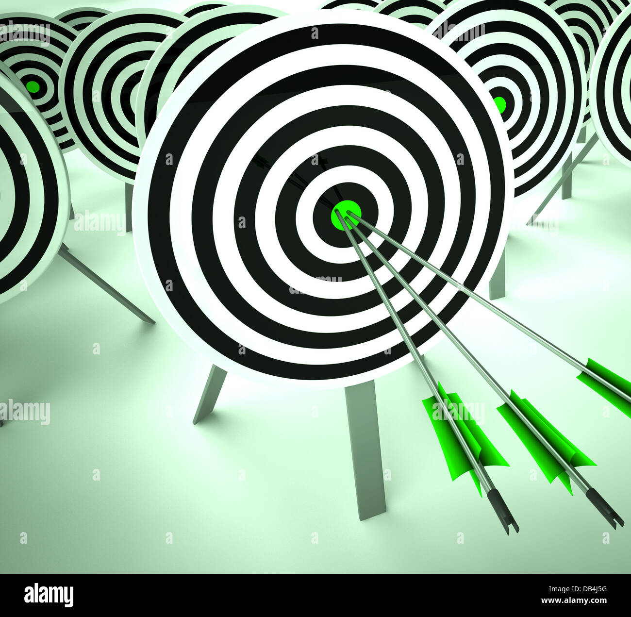 Triple Target Shows Winning Strategy And Excellence Stock Photo - Alamy