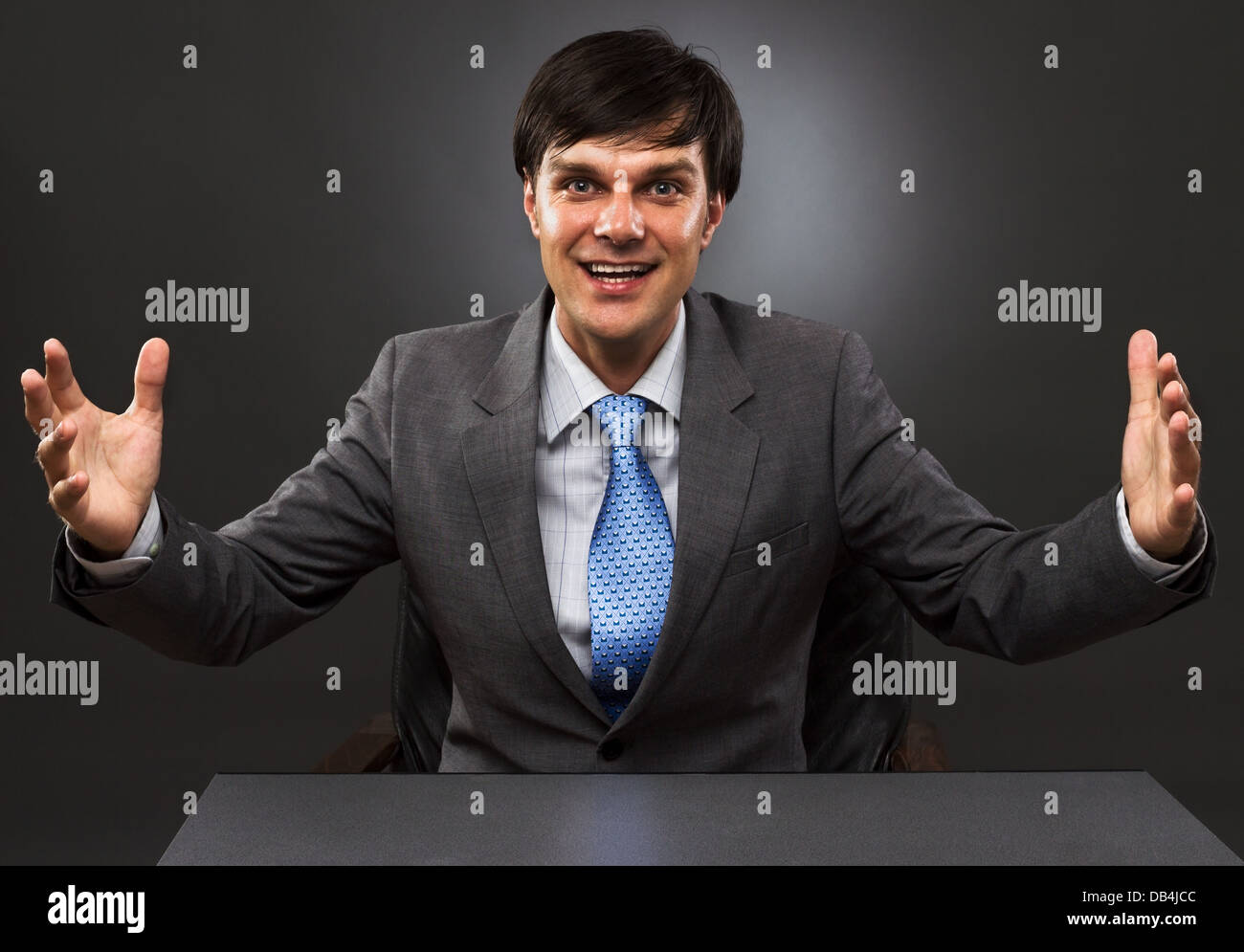 happy businessman with open arms, isolated on white, studio shot Stock ...