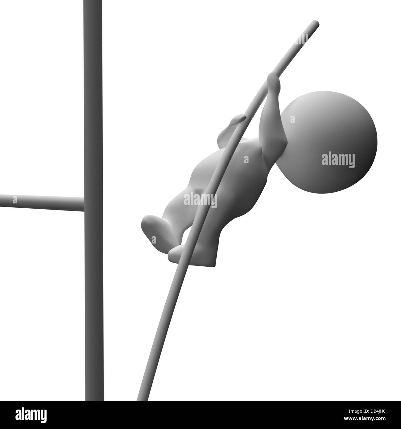 High Jump 3d Character Shows Achievement And Success Stock Photo - Alamy