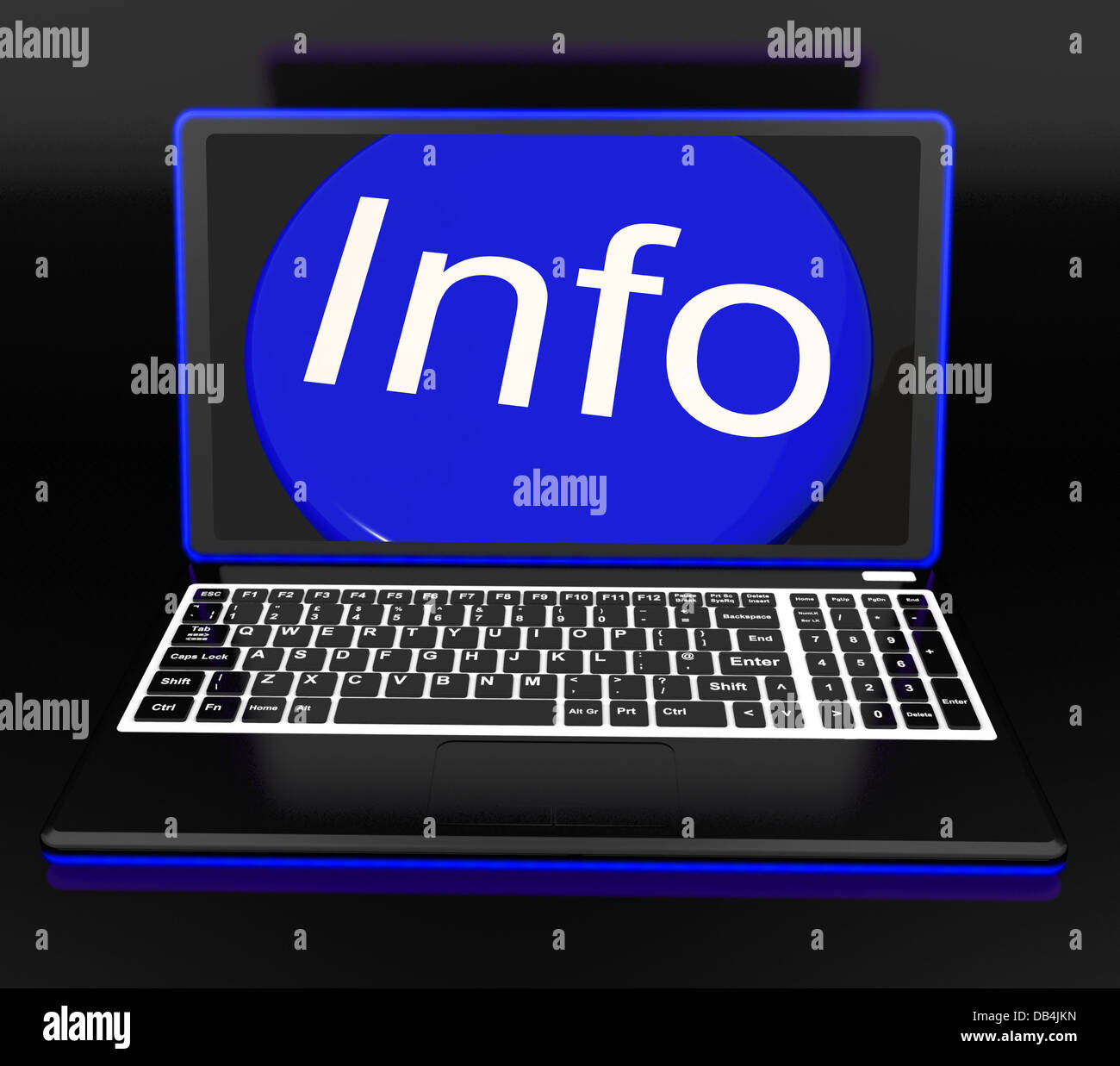 Info On Laptop Shows Knowledge Stock Photo - Alamy
