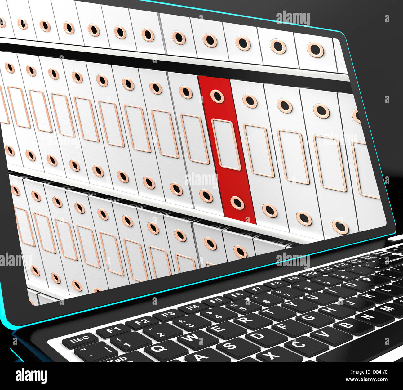 Files On Laptop Showing Organized Documents Stock Photo - Alamy