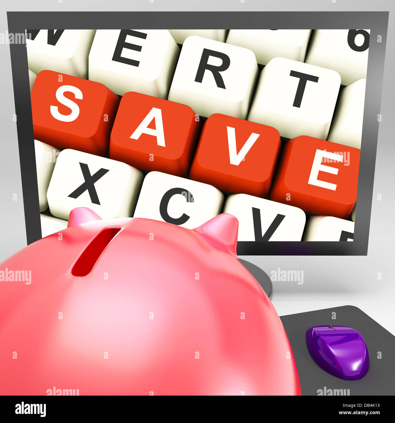 Save Keys On Monitor Shows Retails Stock Photo - Alamy
