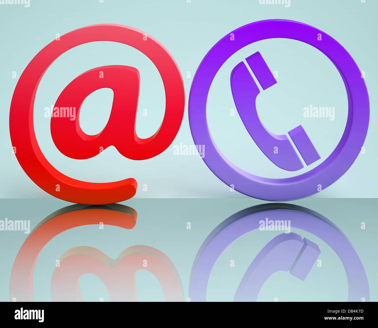 At Phone Sign Means Communication On Internet Stock Photo - Alamy