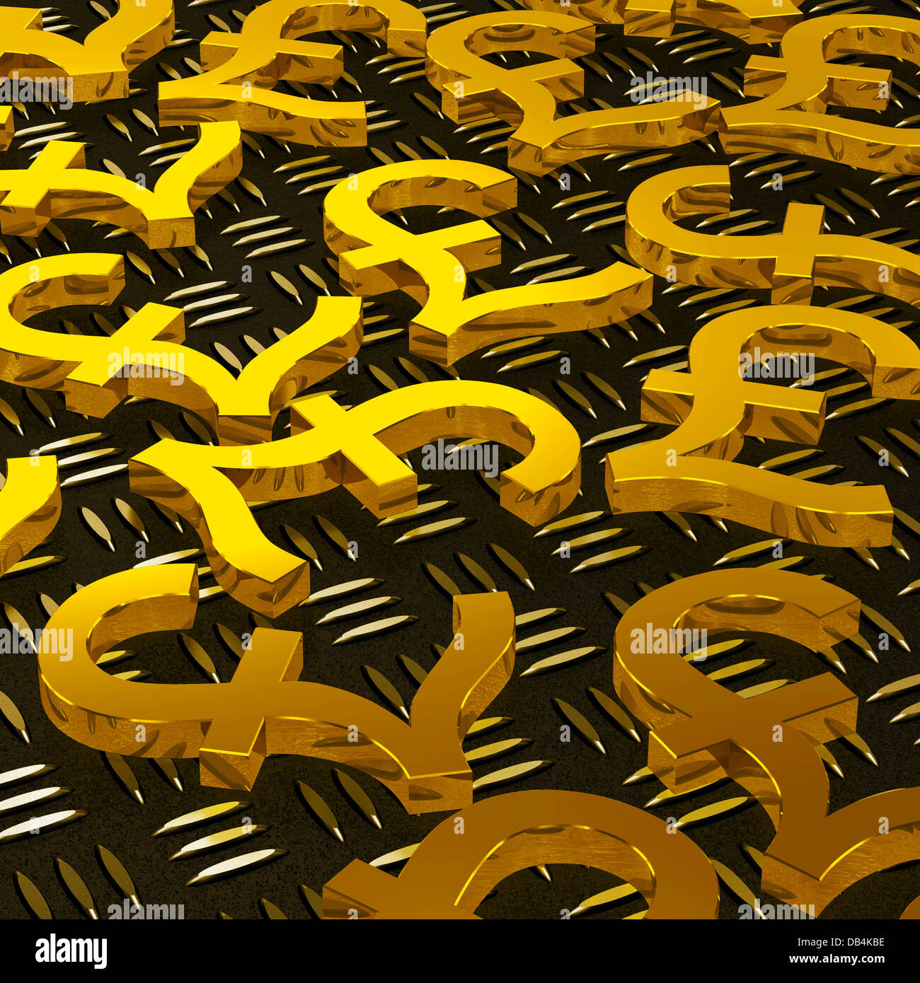 Pound Symbols On Floor Showing British Currency Stock Photo - Alamy